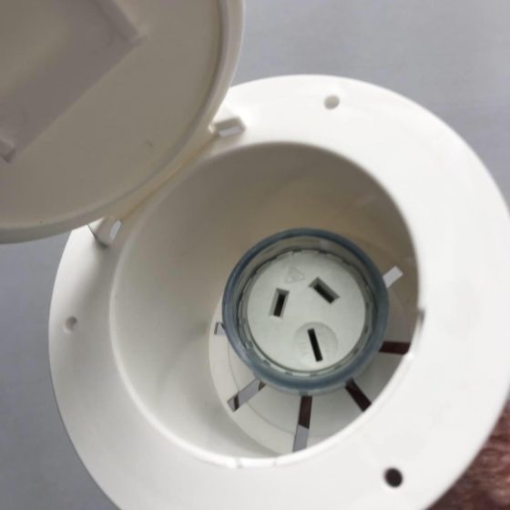 Power Cable Outlet Hatch White - Residual Voltage Technology