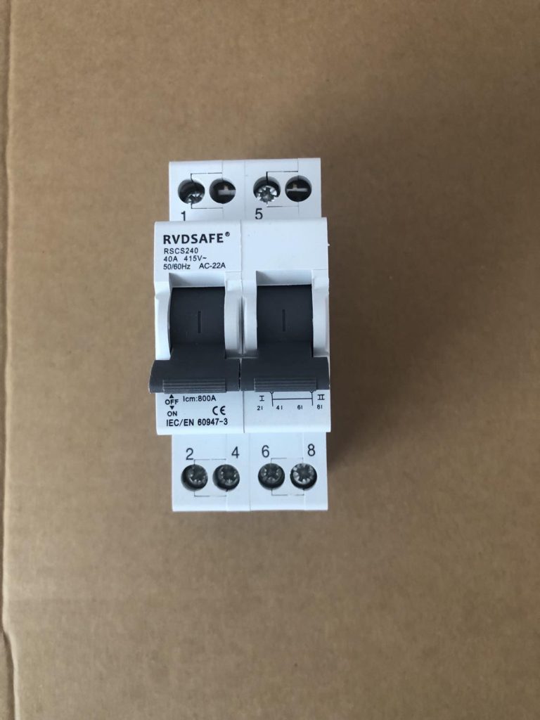 RVDSAFE 2P 40A Modular Changeover Switch - Residual Voltage Technology